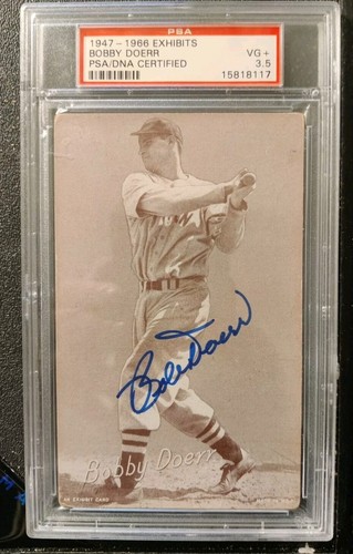 1947-66 Exhibits Bobby Doerr Auto PSA 3.5 One Higher | eBay
