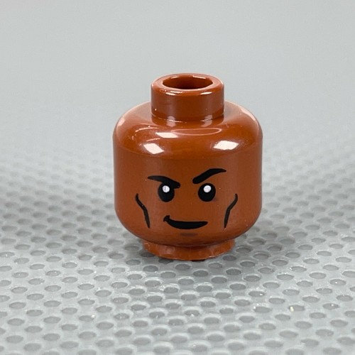 LEGO Male Reddish Brown Minifigure Head Smirk Raised Eyebrow Cheek ...