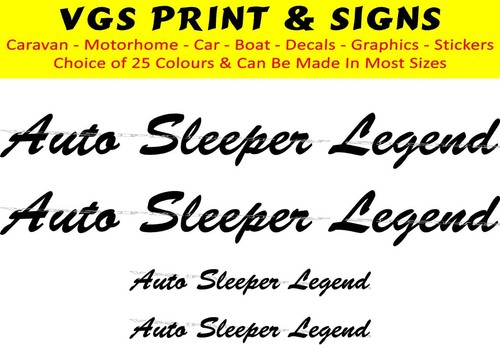 AUTO SLEEPER LEGEND 4 PIECE KIT DECALS STICKERS CHOICE OF COLOURS ...