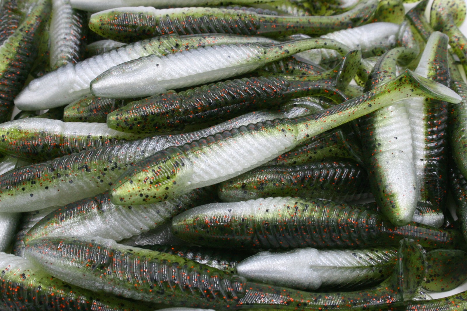 3.5" Watermelon Red Ghost Paddle Tail Swimbaits Soft Plastic Bass ...