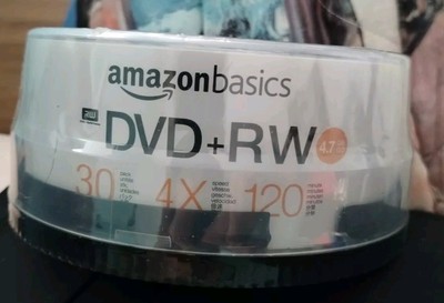 Amazon Basics DVD-RW 30 Pack 4.7 Gb 120 Mins 4x Recordable DVDs New | eBay