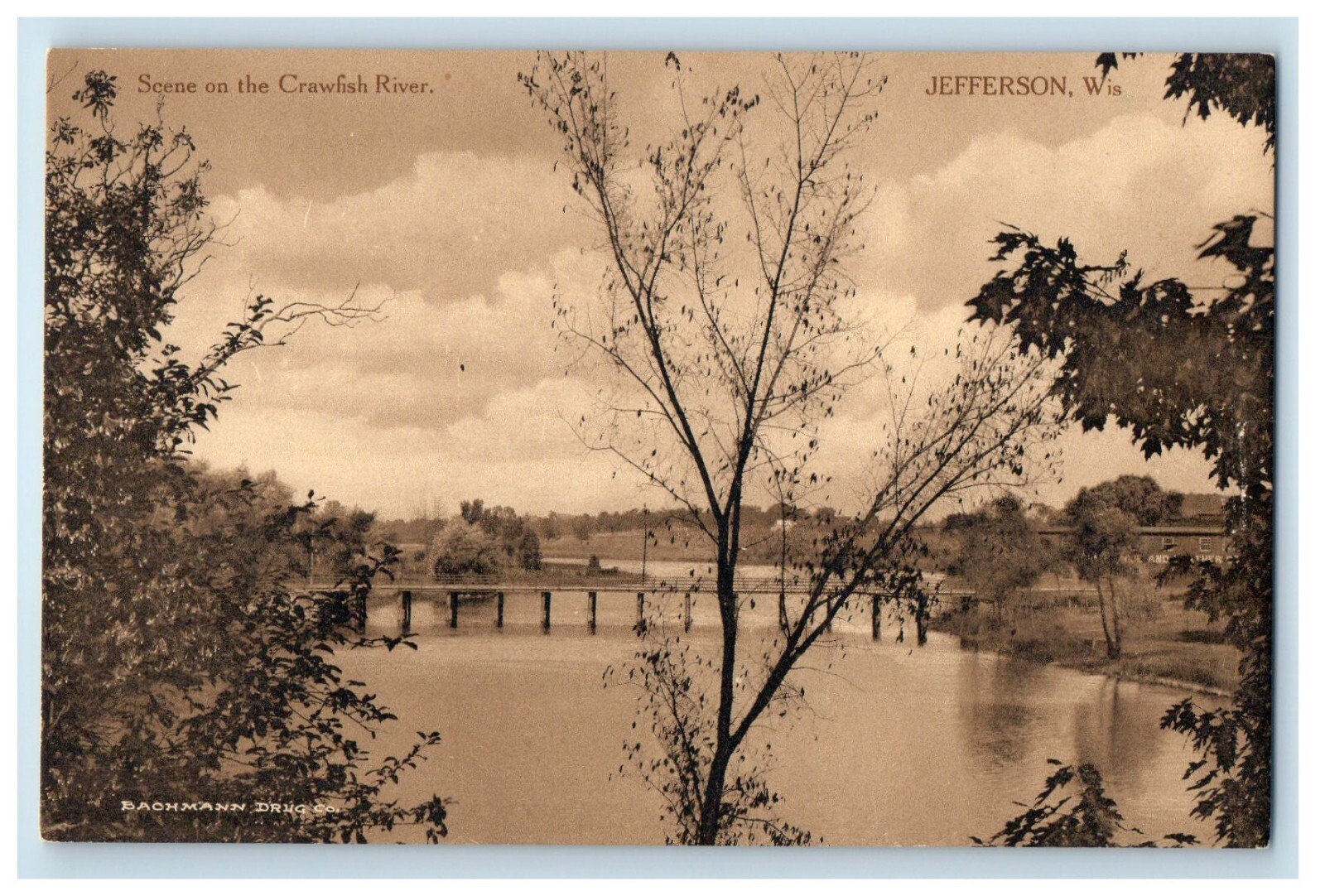 c1910's Scene On The Crawfish River Jefferson Wisconsin WI Antique ...