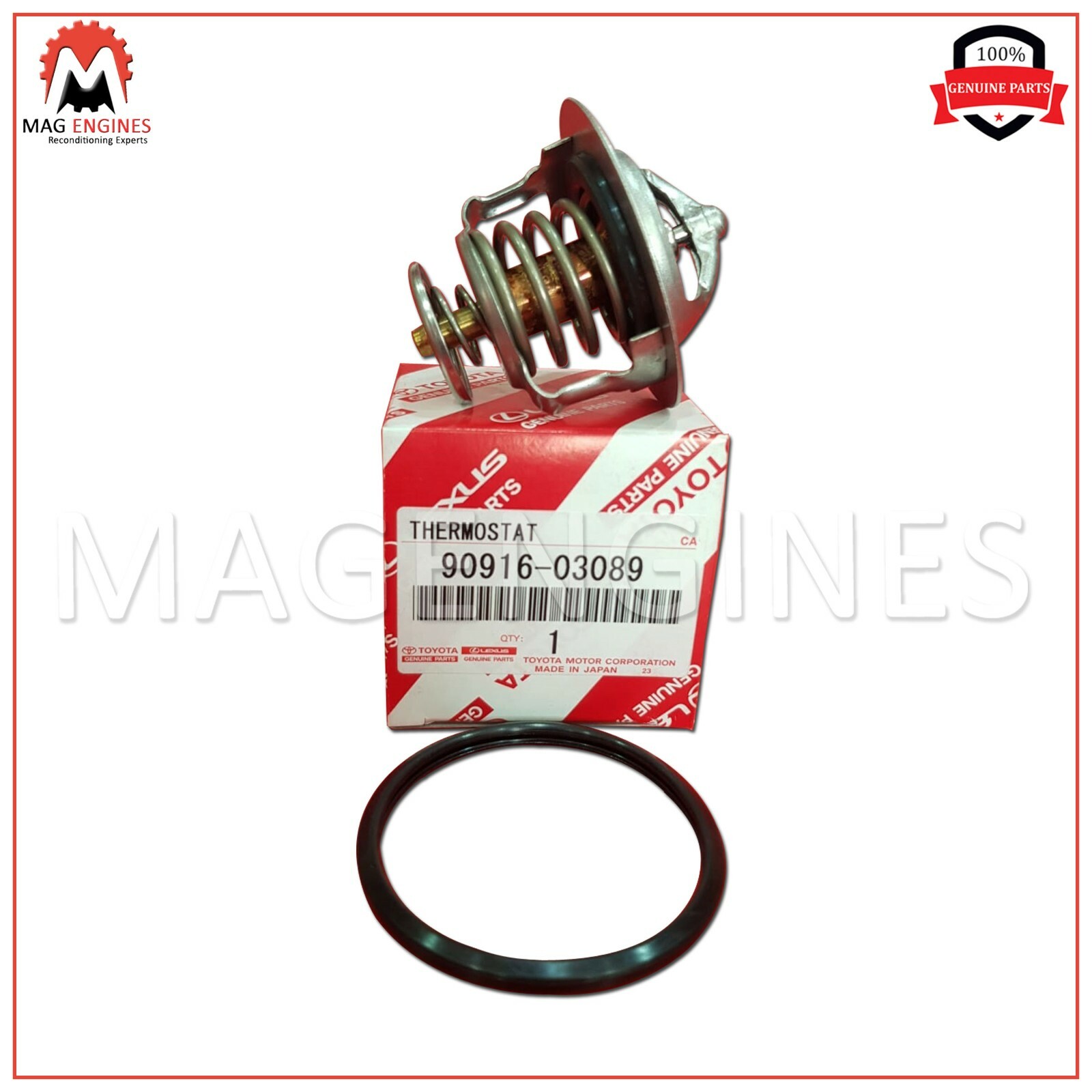 90916-03089 + 16346-66020 GENUINE OEM THERMOSTAT WITH GASKET FOR 1VDFTV ...