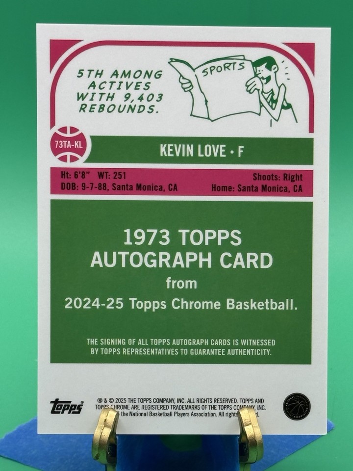 Kevin Love 2024-25 Topps Chrome Gold Geometric Refractor Auto /50 ...