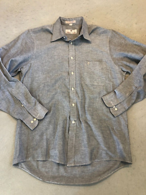 Etienne Aigner Shirt Men's 34/35 Gray Chambray Long Sleeve Button Down ...