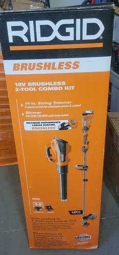 RIDGID R019001 18V Cordless String Trimmer and Leaf Blower 648846089393 ...