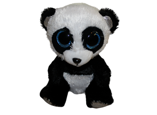Ty Silk Beanie Boos Bamboo Panda Bear Plush Blue Sparkle Eyes Silver ...