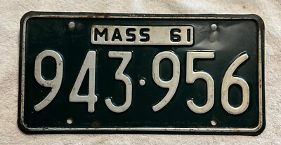 LICENSE PLATES MASS MA. MASSACHUSETTS 1961 943956 | eBay