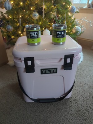 NEW Yeti Roadie 24 Hard Cooler - Ice Pink - Rare with 2 Chartreuse Yeti ...