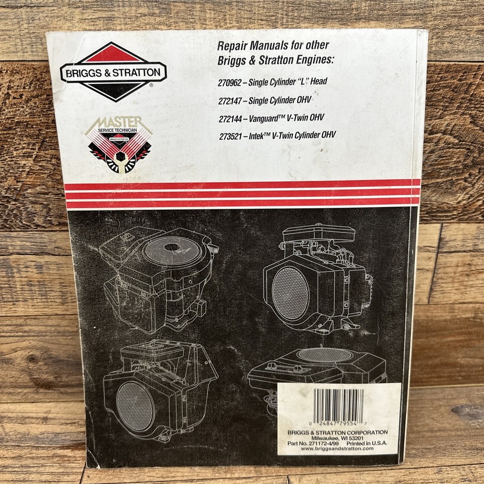 Briggs & Stratton Repair Manual for 4-Cycle Twin Cylinder "L" Head ...