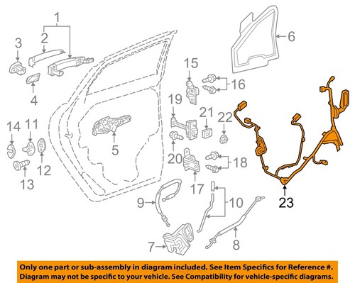 GM OEM 17-18 Acadia Rear Door Interior Trim-Harness 84057034 | eBay