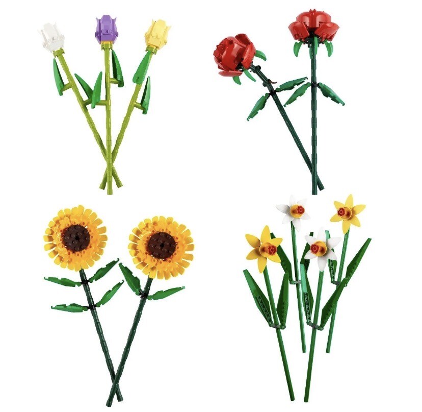 LEGO Garden Set 40460 40461 40524 40646 Roses Tulips Sunflowers ...