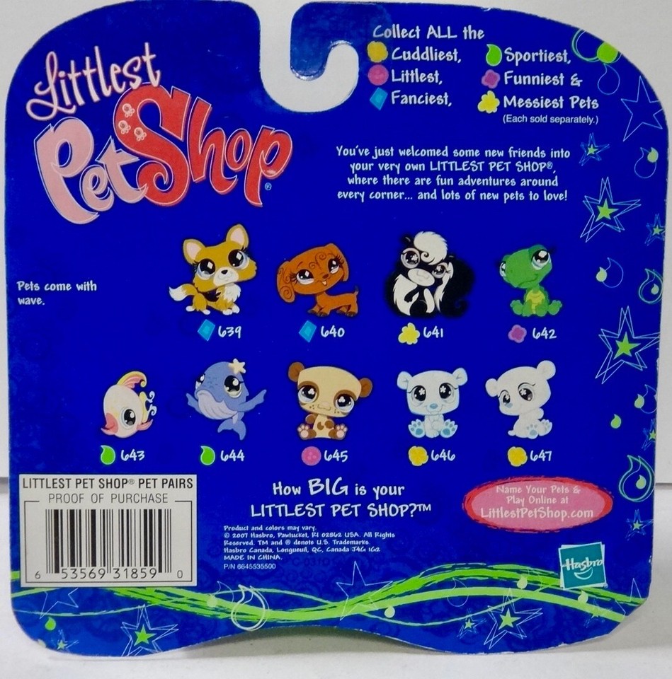 NEW LPS 2007 Littlest Pet Shop - Purple Whale & Angelfish #643 #644 ...