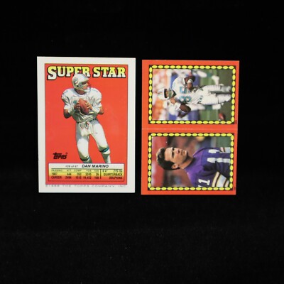 1988 Dan Marino #29 Back #124 / 225 Wade Wilson / Mark Duper Topps ...