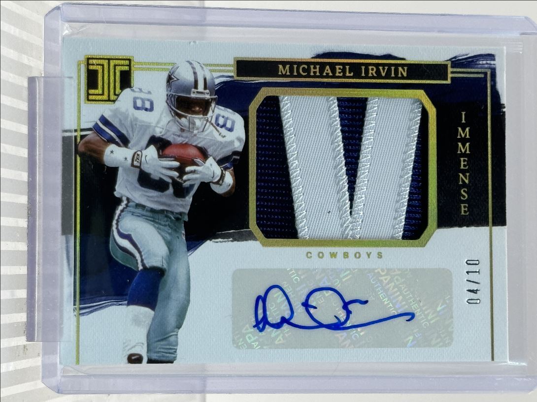 MICHAEL IRVIN 2023 IMPECCABLE IMMENSE PATCH AUTOGRAPH GOLD AUTO /10 ...