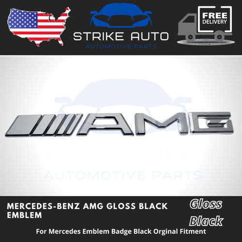 AMG Emblem Chrome Silver 3D Badge Mercedes Benz C E S SL SLK Logo OEM ...