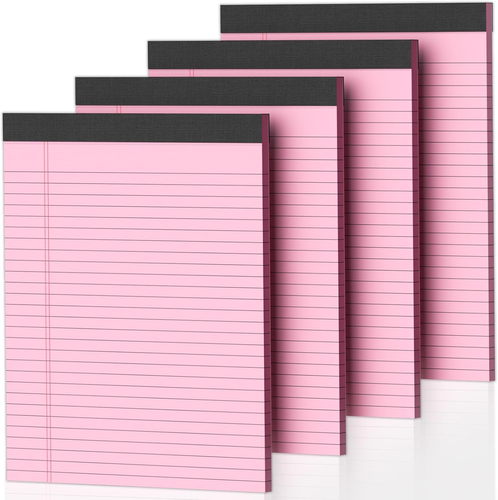 4 Pack Pink Legal Pads 8.5 X 11 Pink Note Pads 8.5 X 11 Notepad 8.5 X ...