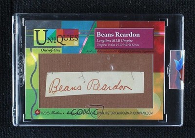 2025 Historic Dual Uniques Cut 1/1 Beans Reardon Al Barlick Auto HOF ...