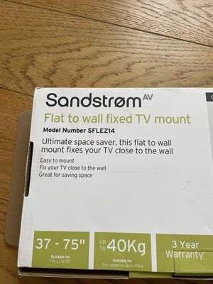 Sandstrom SFLEZ14 Medium to Large Fixed TV Wall Mount for 37- 75" TVs ...