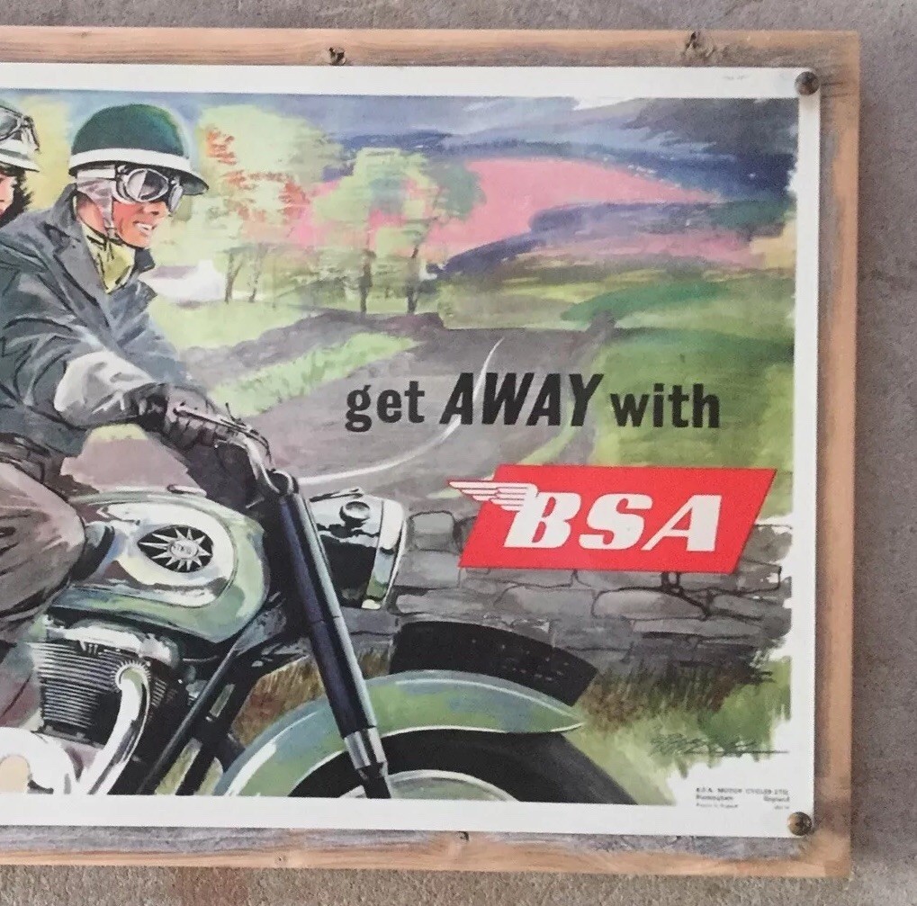 BSA British Motorcycle Goldstar 650 Rocket3 A65 Star Vintage Poster ...