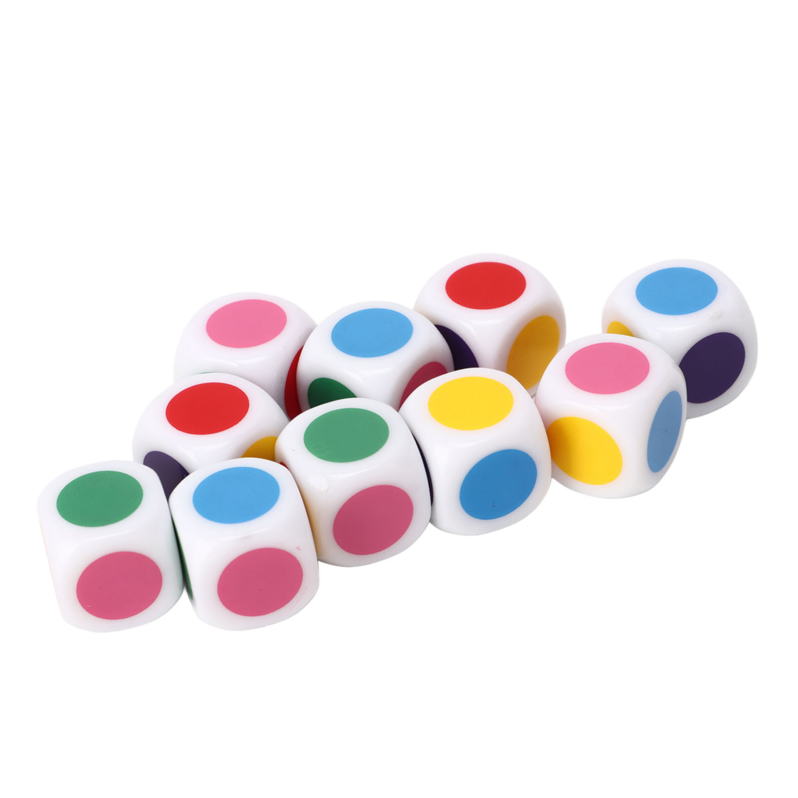 20Pcs Color Dot Dice 6 Colors Right Angle Teaching Dice For Board Games ...
