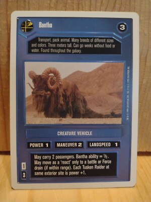 1995 Star Wars Card Game: CREATURE VEHICLE: BANTHA white BORDER MC9 | eBay