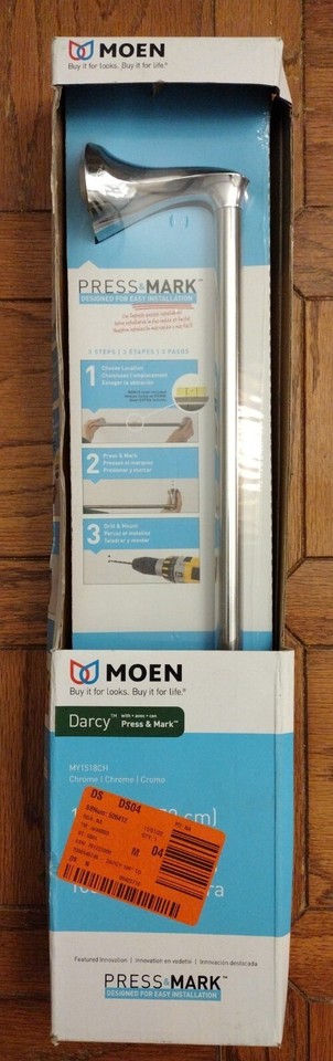 MOEN Darcy 18 in. Towel Bar with Press and Mark in Chrome MY1518CH | eBay