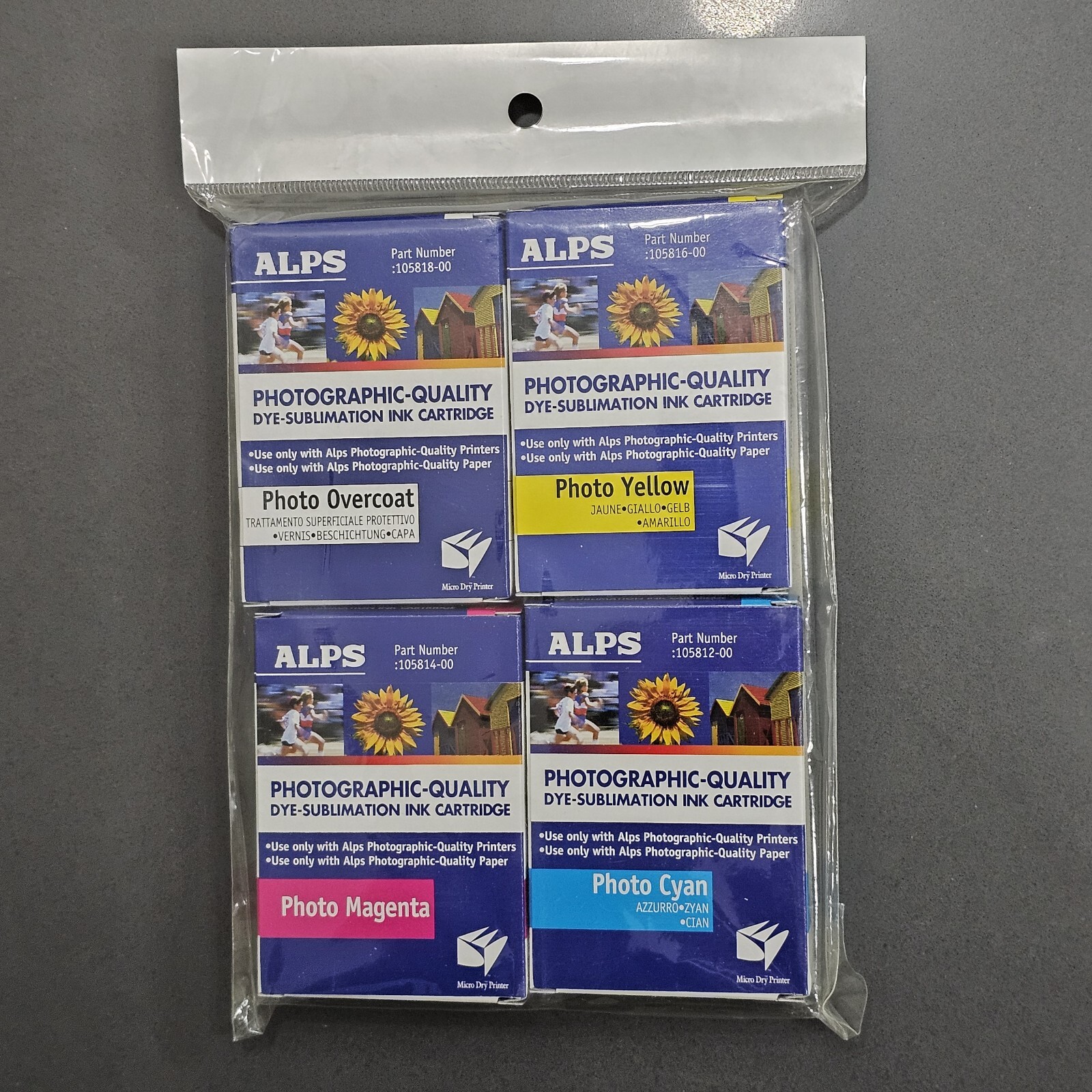 Alps MD Printer Ink Cartridge - Dye-Sub Photo 4 Pack PC, PM, PY, PO ...