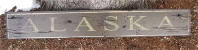 Alaska Wood Sign - Rustic Hand Painted Wood Sign HUGE | eBay