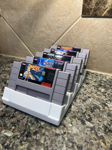 Black SNES Game Cartridge Holder Super Nintendo Game Display Storage ...