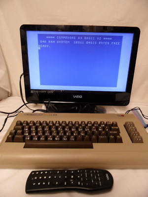 Working Commodore 64 C64 Computer w/ LCD TV Heat Sinks Power Supply ...