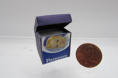 Dollhouse Miniature Detailed Replica Box of Pampers Baby Diapers LC161 ...