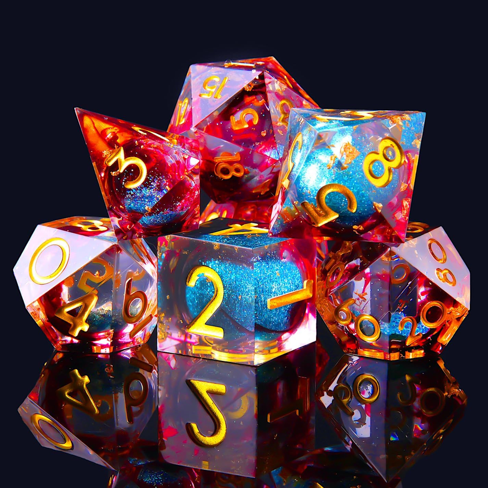 YEMEKO Beholder'S Eye DND Dice- Dragon Eye Liquid Core Sharp Edge ...