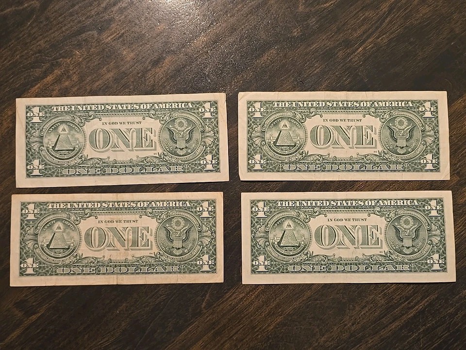 2013 B New York Dollar Bill Star Note Lot of 4, All In Duplicate Range ...