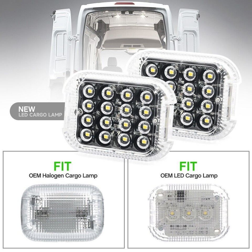 2x For Ford Transit Connect E-Transit Cargo Van LED Interior Dome Cargo ...