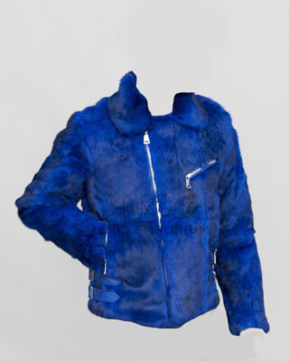 NEW Mens Genuine Rabbit 100% Real Authentic Fur Biker Jacket Winter USA ...