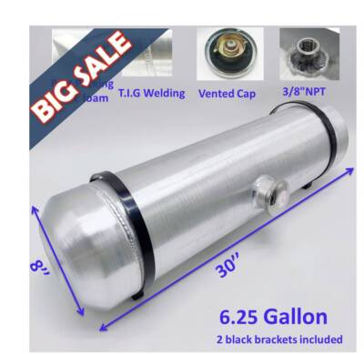 Center Fill 3/8 NPT Outlet Gas Tank / Fuel Tank 6.25 Gallon 8 x30 Spun ...
