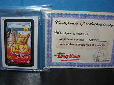 Frisk Me Airport Security 2011 Topps Wacky Packages 1/1 Blank Back COA ...