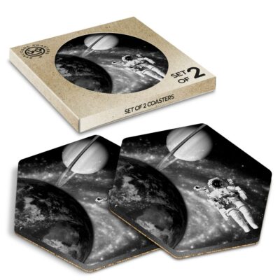 2 x Hexagon Coasters - BW - Astronaut Earth Saturn Space #38444 | eBay
