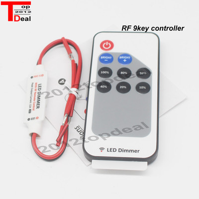 DC 5V -24V 9 Key-RF Ultra Slim Mini RF Wireless Remote Controller LED ...