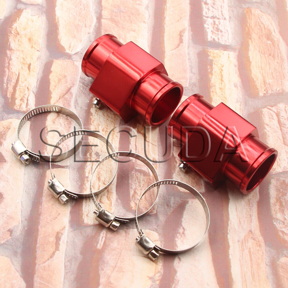 2x Alloy Water Temp Gauge Radiator Hose Sensor Adaptor Temperature 28mm ...