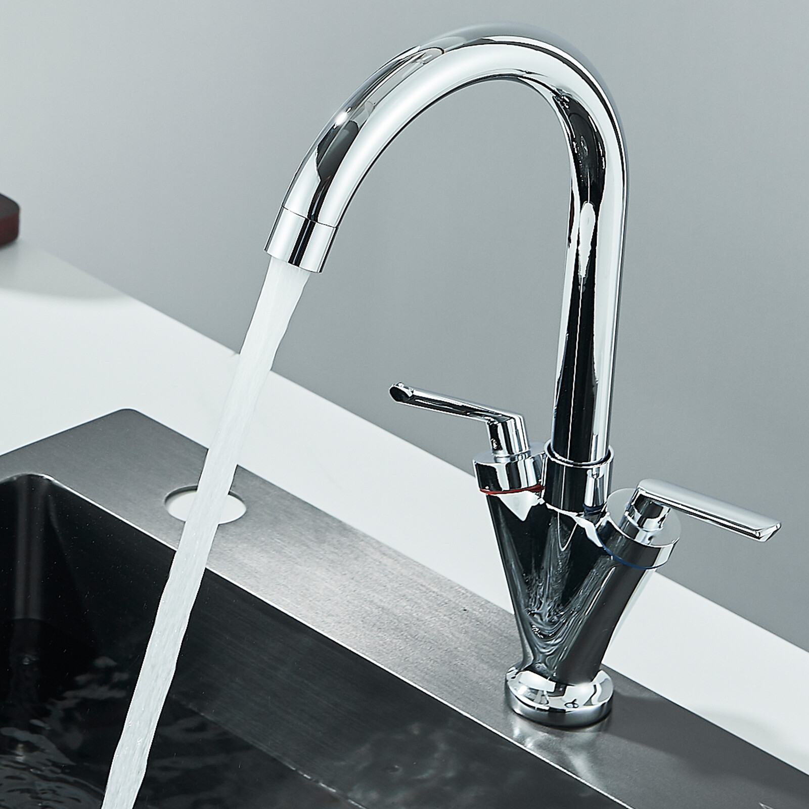Modern Kitchen Sink Mixer Taps Swivel Spout Single Lever Tap Mono ...