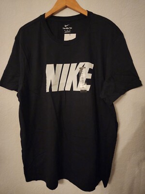 Nike Crew Neck T-Shirt Size 2XL Men's White Block Letter Logo AT2749 ...