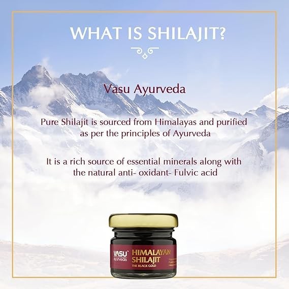 VASU Ayurveda Pure Himalayan Shilajit Original Resin | Provides Energy ...