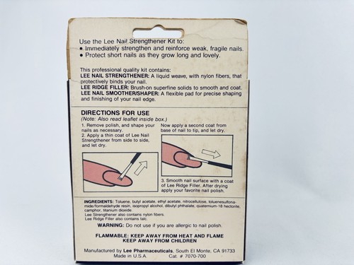 Vintage Lee Nail Strengthener Kit 1980s Movie Prop Unopened Box - NOS ...