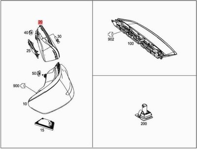 Genuine MERCEDES A217 C217 Tail Light Rear Lamp Trunk Lid Left ...