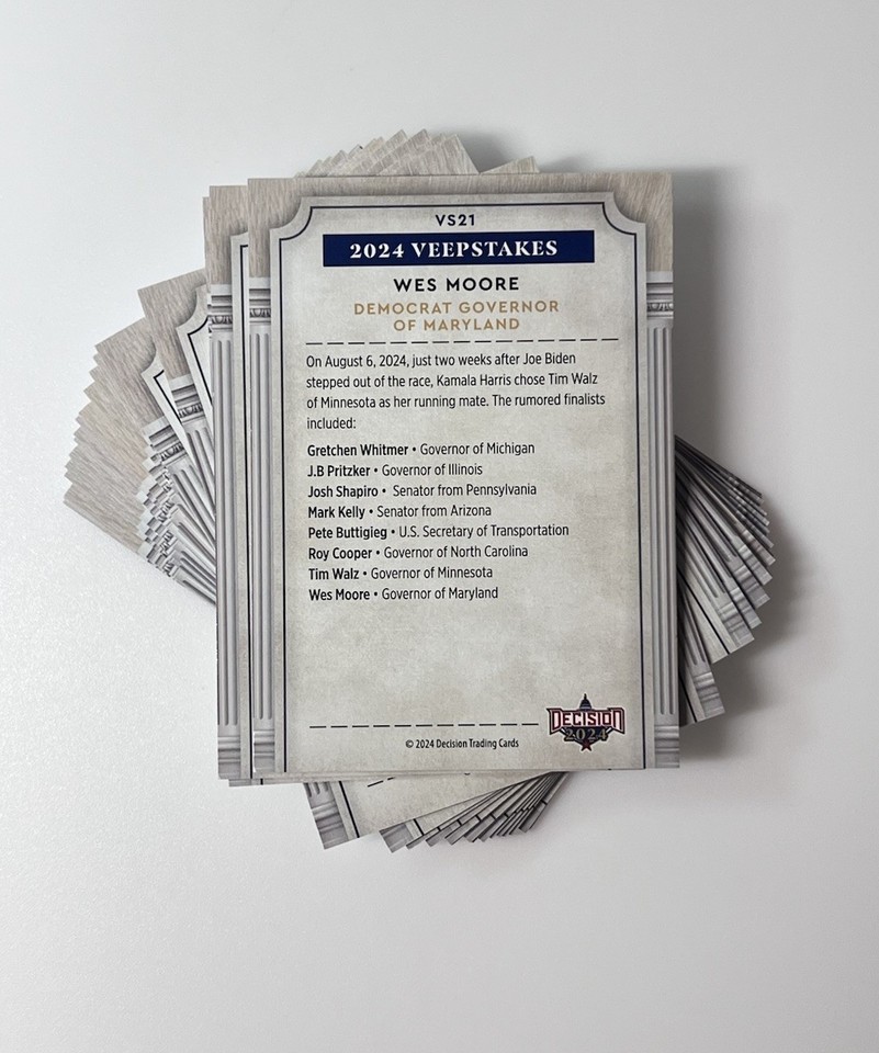 2024 Decision 2024 Veepstakes 5 Cards Missing To Complete Set 5-7-10-11 ...