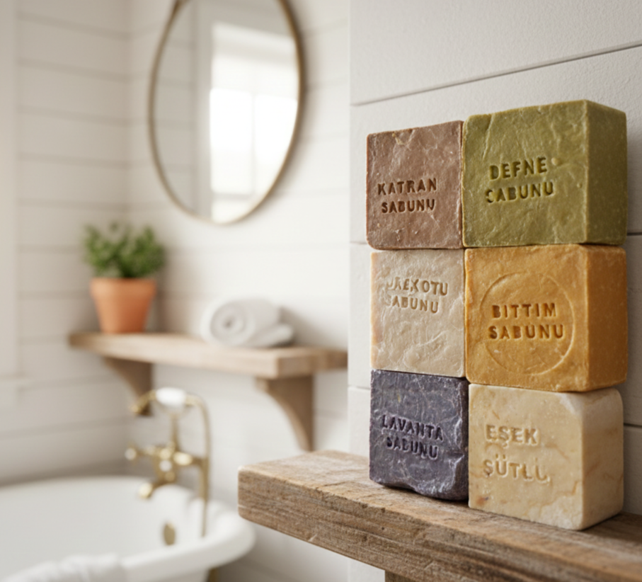 Turkish Bath Natural Soap-Laurel, Lavender, Bittim, Pine Tar, Donkey ...