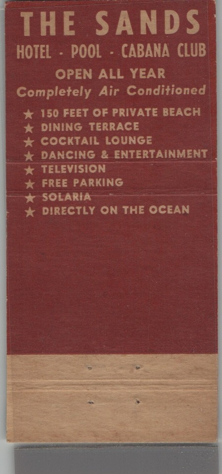 Matchbook Cover - Florida The Sands Hotel Miami Beach, FL | eBay