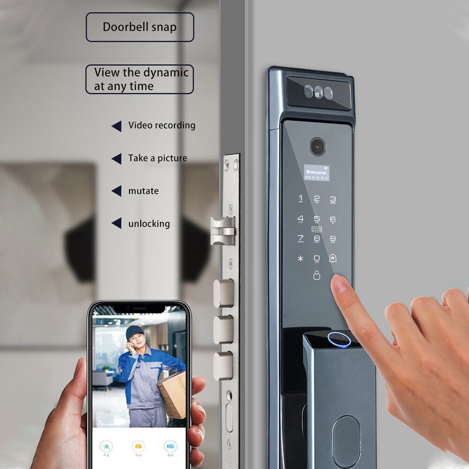 3D Face Recognition Fingerprint Password Smart Door Lock with Camera ...